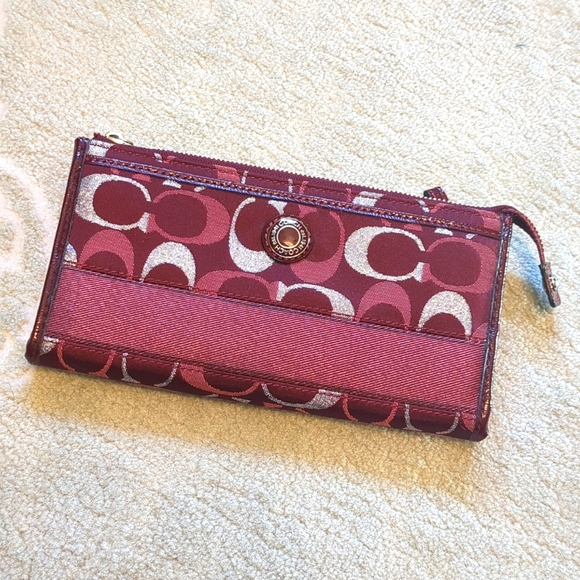 Coach | Bags | Coach Dark Red Wallet | Poshmark